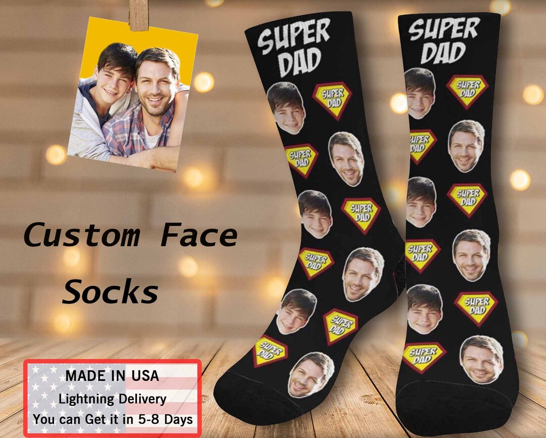 Super Dad Socks Gifts, Best Gift for Daddy, Personalize Photo Socks ...
