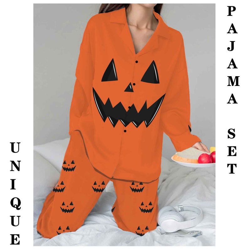 Customized Halloween Pajama Set: Ghost Face Pattern, Personalized Name ...