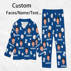 Custom Face and Name Baseball Pajamas,personalized LA Baseball Pajamas ...