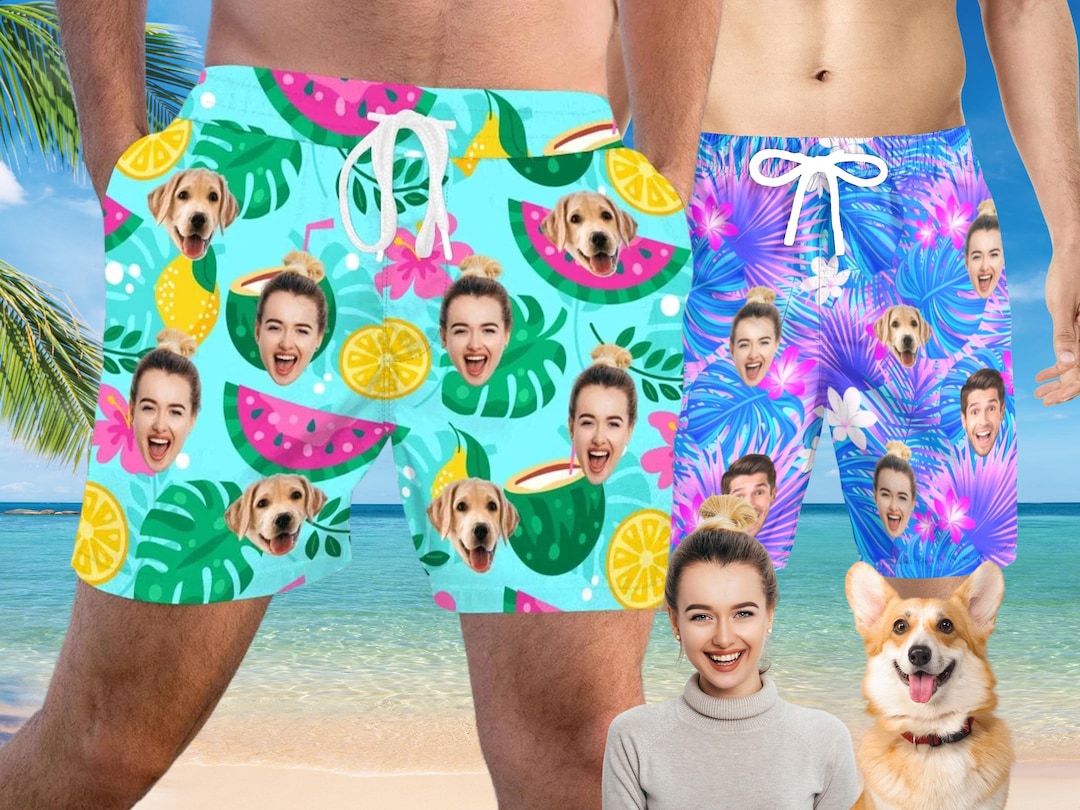 Custom Face Swim Trunks,custom Swim Shorts With Face,personalized Men ...