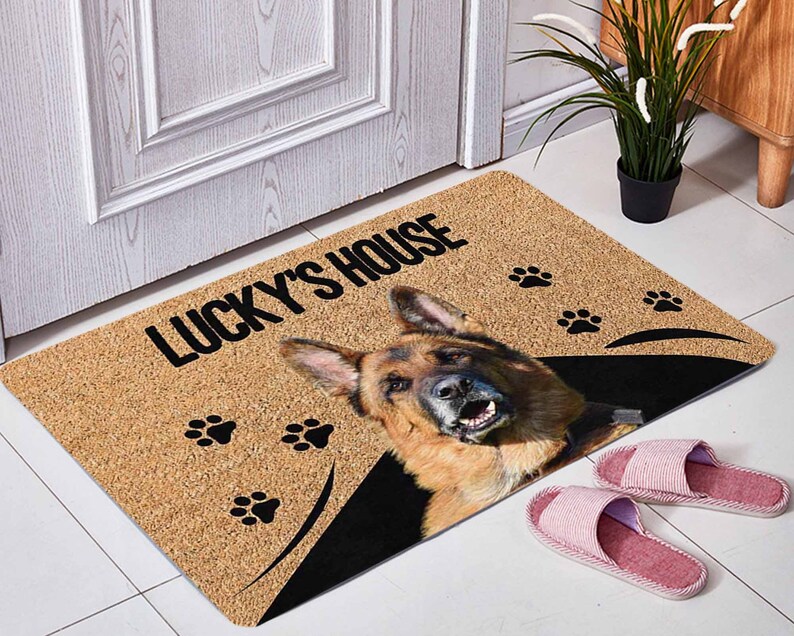 Custom Door Mat With Dog Picture Last Name Doormat Porch - Etsy