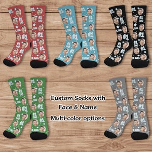 Personalized Socks for Daddy, Custom Socks With Face & #1 DAD, Socks ...