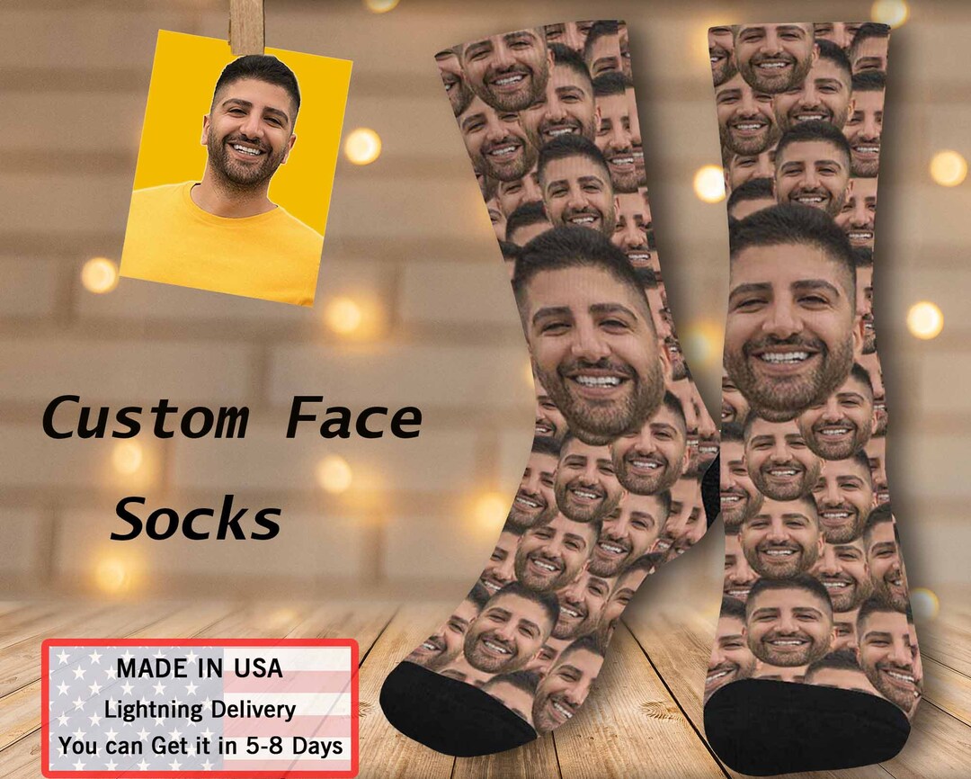 Custom Funny Face on Socks Best Gift for Boyfriend - Etsy UK