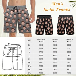 Custom Face Swim Trunks,father and Son Matching Swim Trunks,photo ...