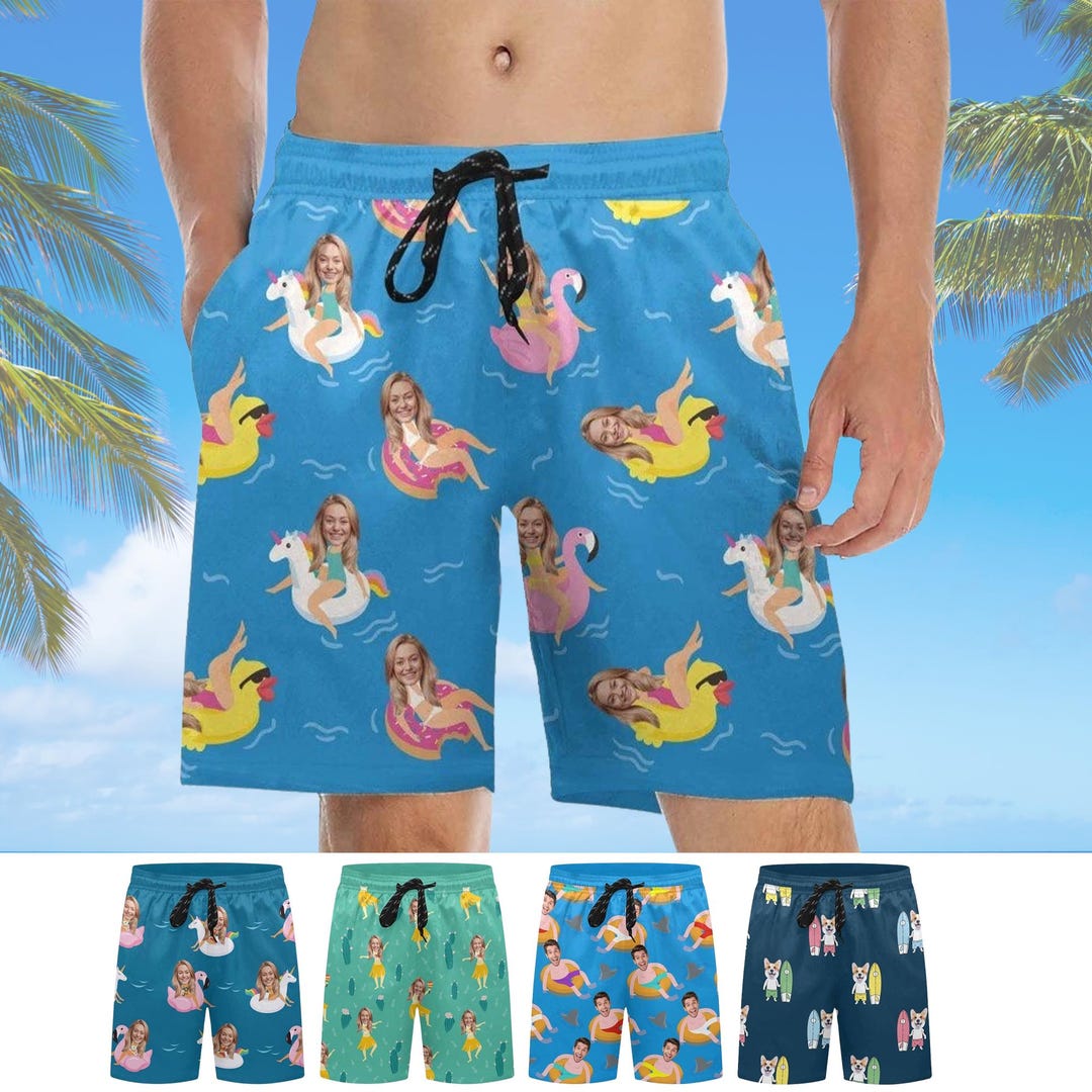 Custom Face Swim Trunks: Personalized Men's Bathing Suit - Etsy