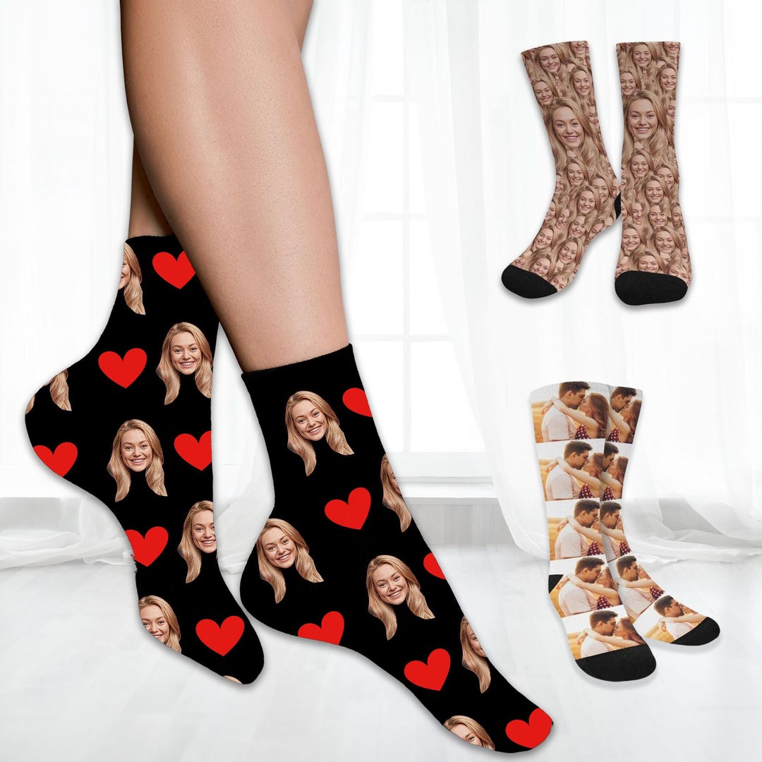 Personalized Face Socks,gifts for Mom/dad,custom Socks With Faces/text ...