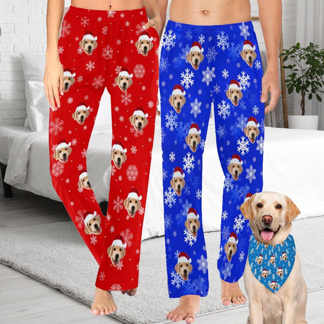 Custom Dog Face Pajama Pants: Personalized Pet Christmas Pajamas - Etsy