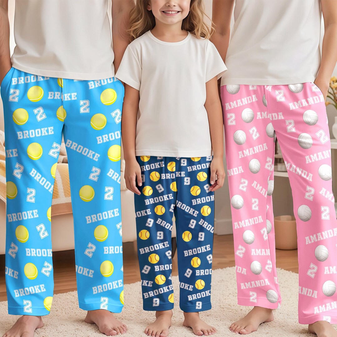 Personalized Sports Pajamas: Custom Name & Number, Baseball, Football ...