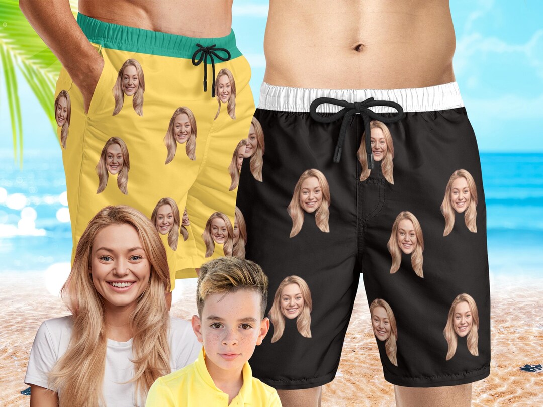 Custom Face Swim Trunks: Personalized Men's Bathing Suit - Etsy