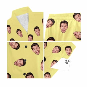 Custom Face Pajamas Set for Women Men, Couple Mathcing Pajamas ...