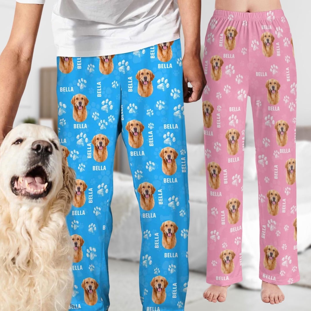 Personalized Dog Pajama Pants,custom Pet Photo&name Pajamas,custom Dog ...