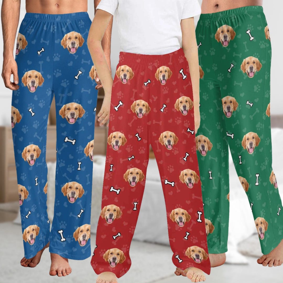 Custom Dog Pajama Pants,personalized Pet Pajama Trousers,pet Portrait ...