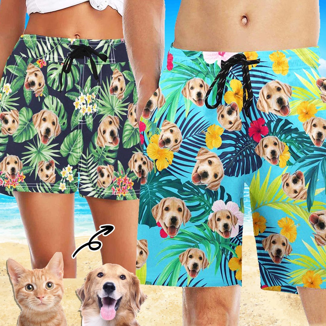 Custom Face Swim Trunk, Personalized Swim Shorts With Photos,hawaii ...