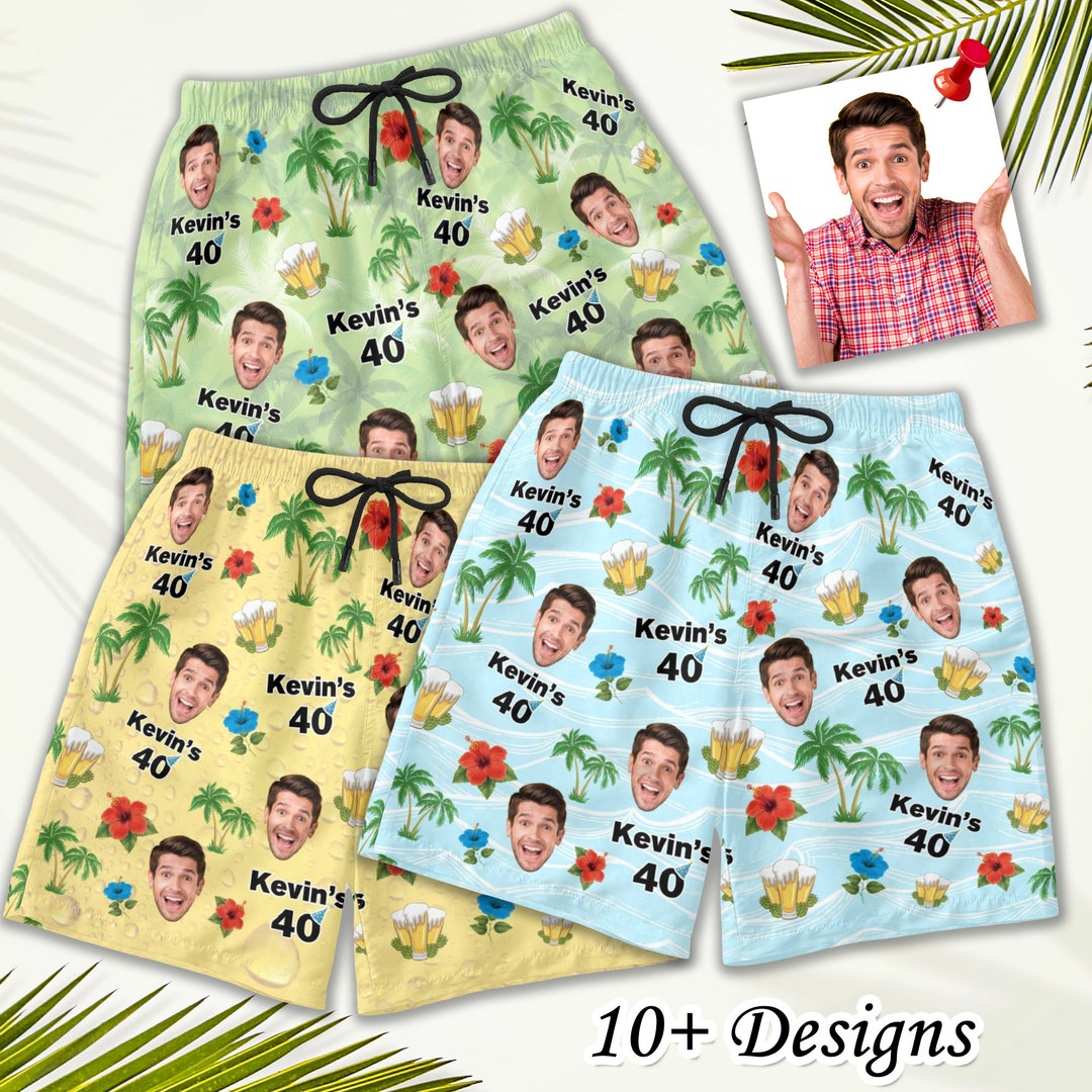 Custom Face Birthday Swim Trunks,custom Face Swim Shorts,personalized ...