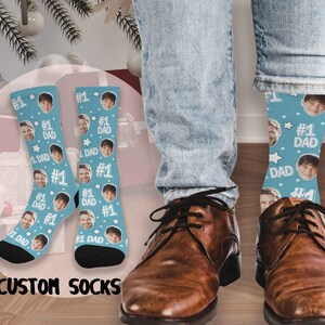 Personalized Socks for Daddy, Custom Socks With Face & #1 DAD, Socks ...