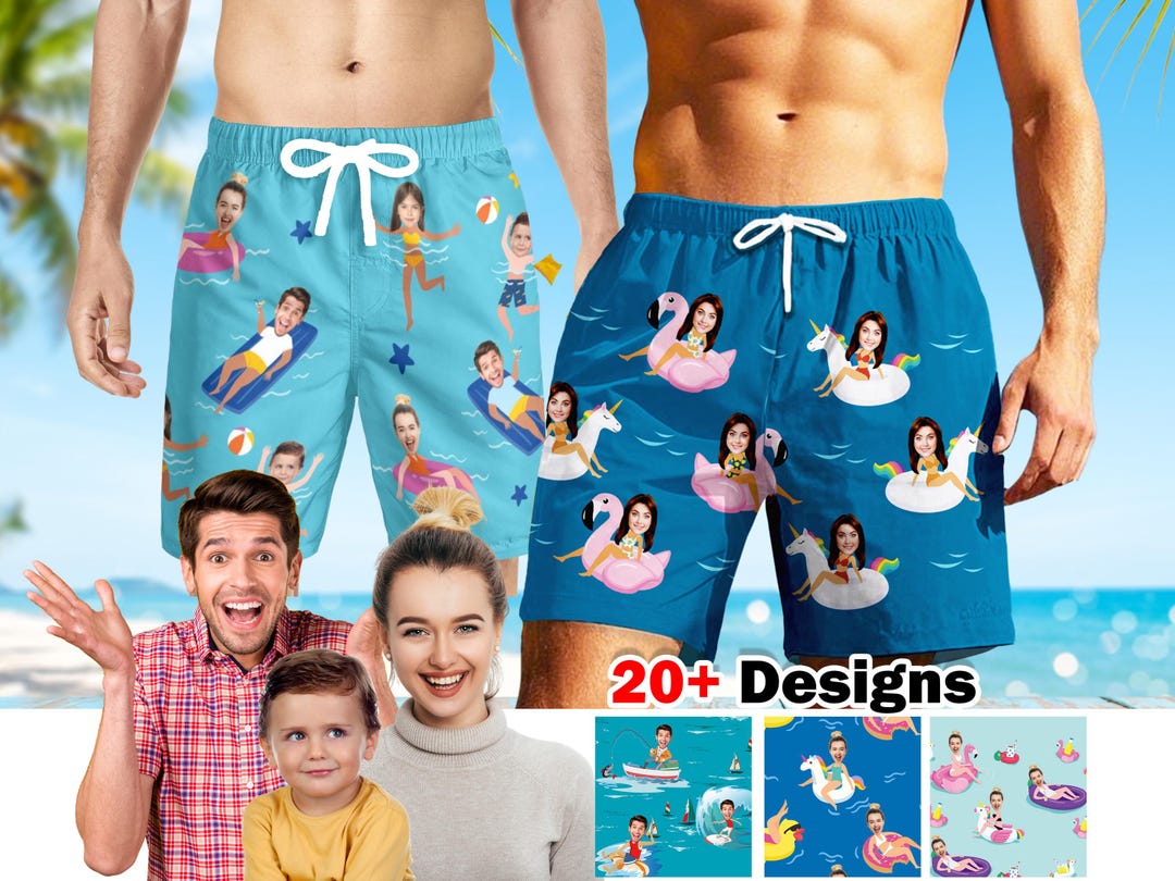Custom Face Swim Trunks: Personalized Men's Bathing Suit, Bachelor ...