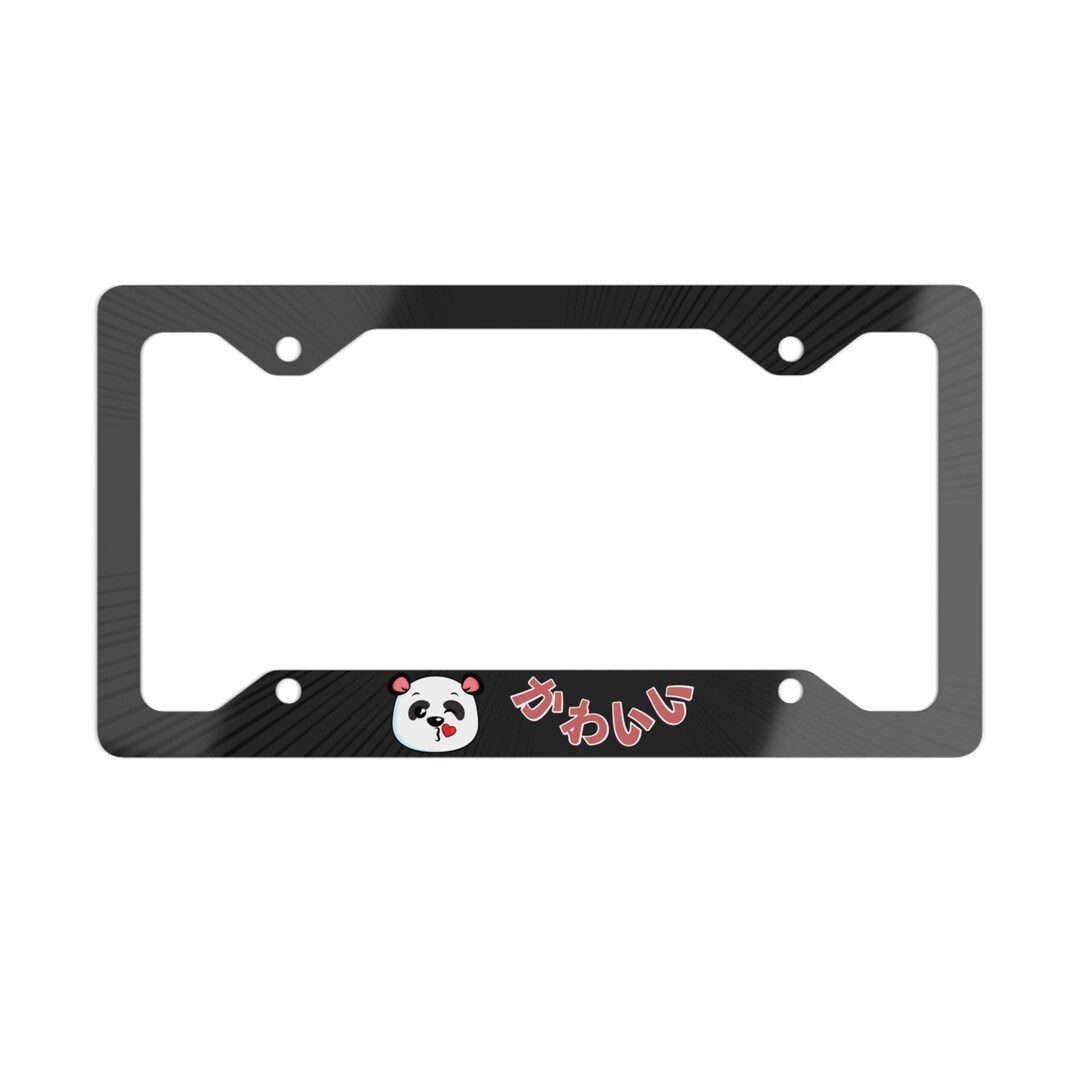 Kawaii Panda Metal Anime Car License Plate, Aluminum Anime Car Tag ...
