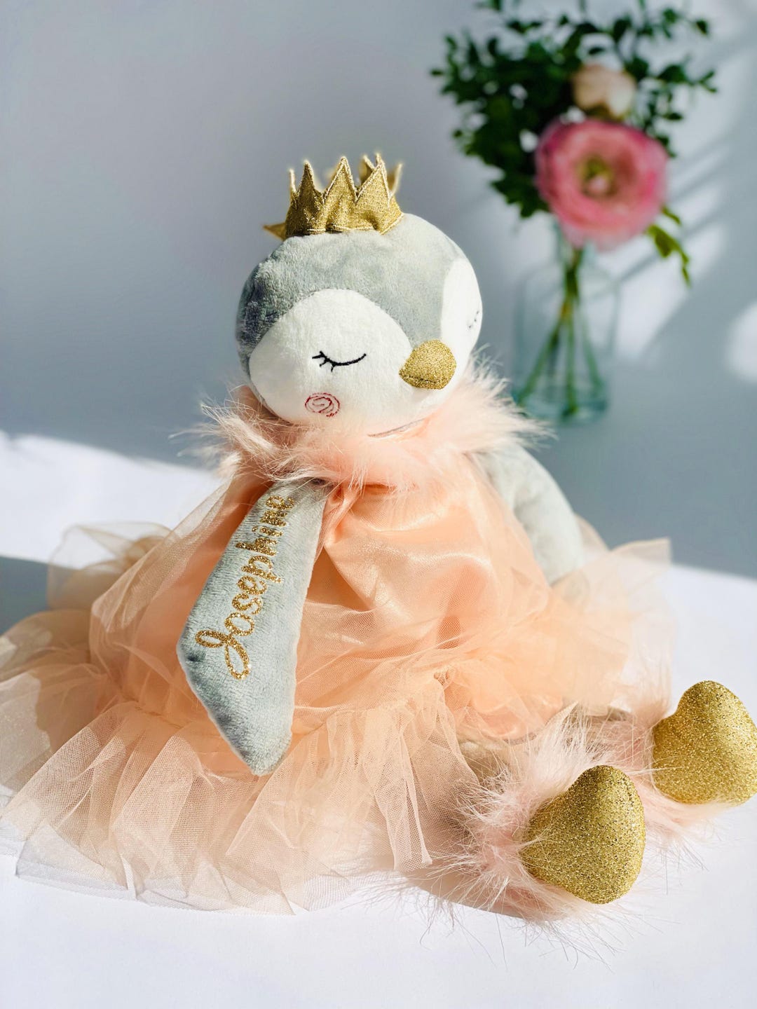 Penguin Stuffed Animal Penguin Princess Doll Personalized Penguin Plush ...