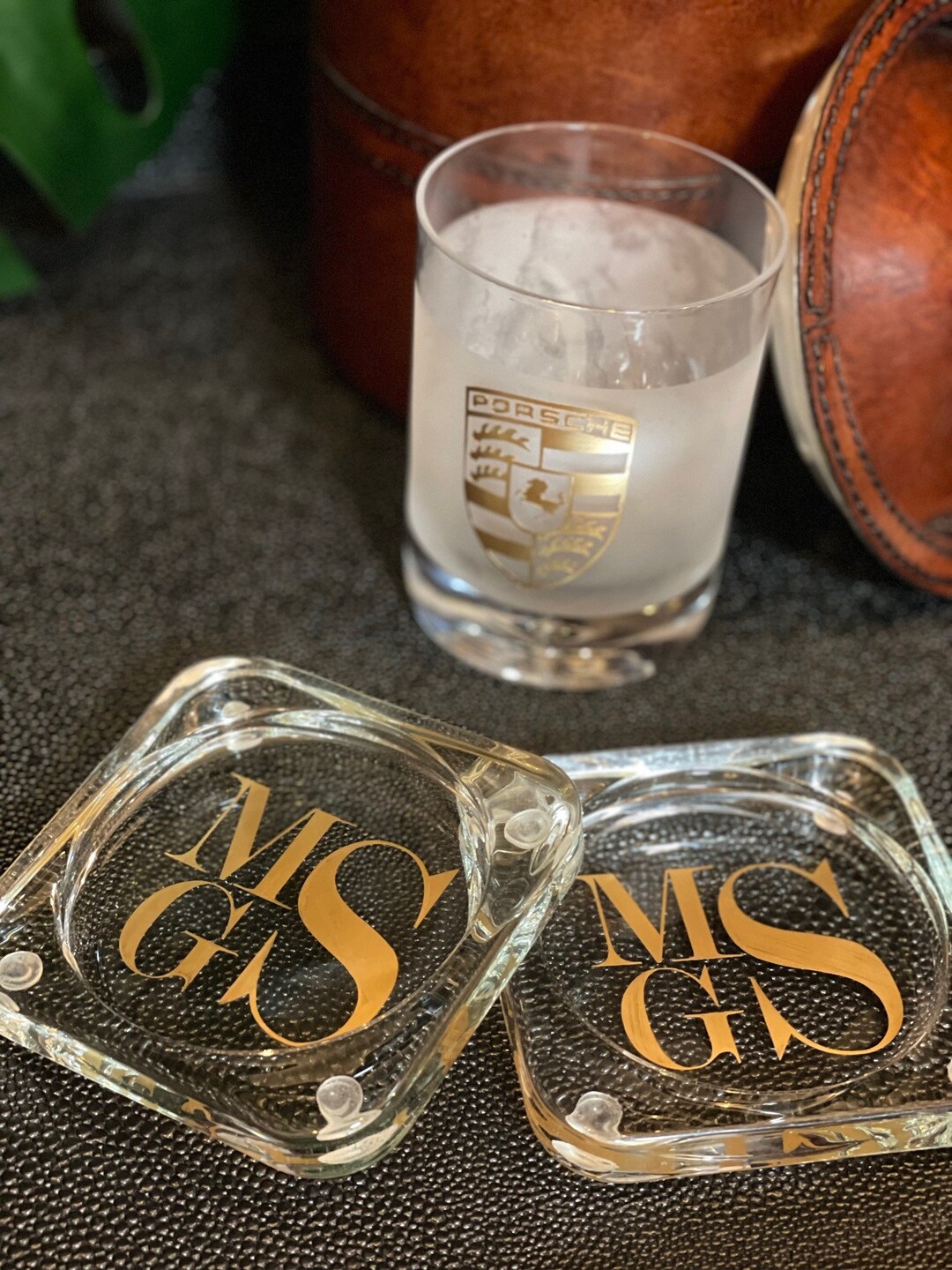 Personalized Coasters, Glass Coaster, Hand Painted Coaster, Gold ...