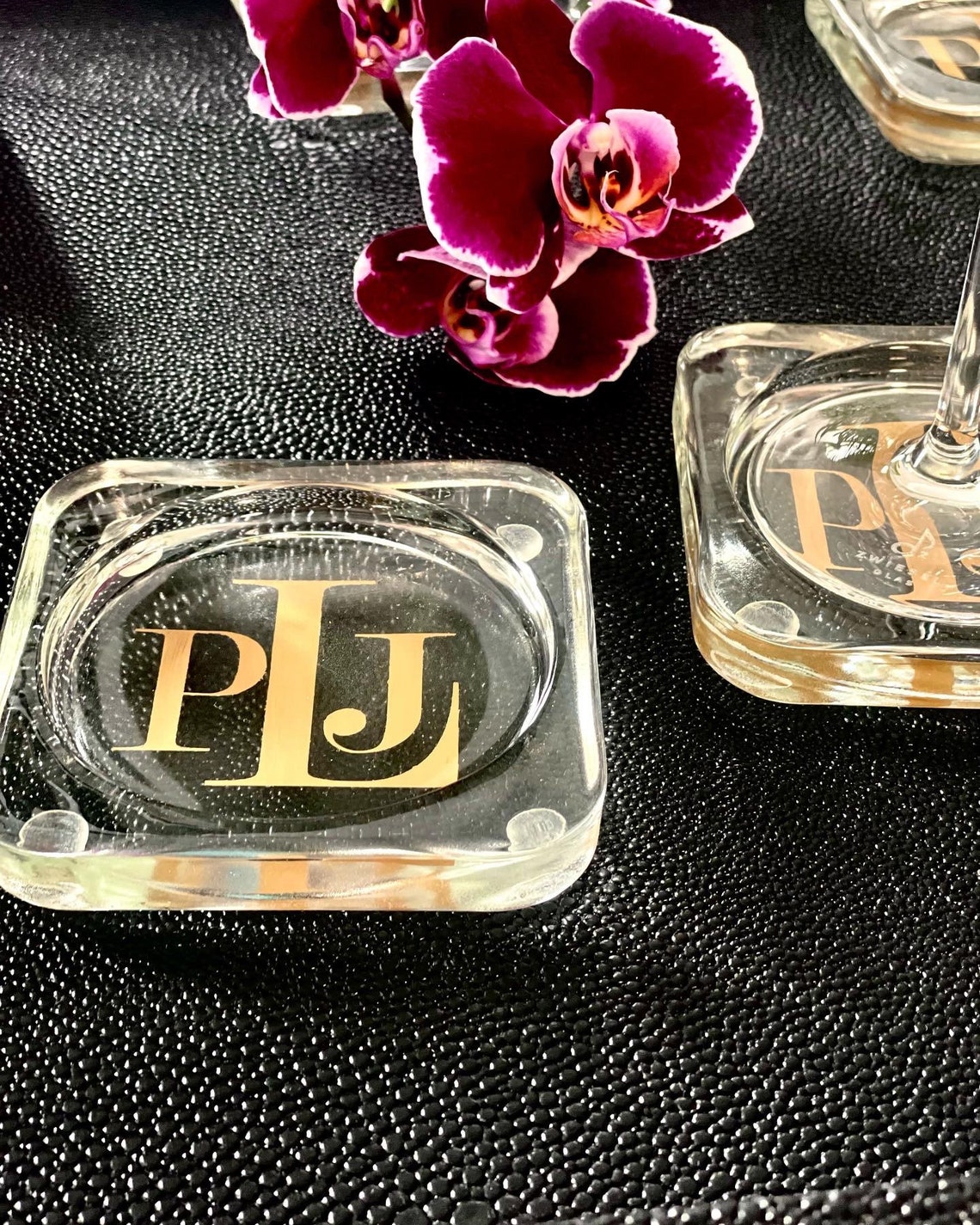 Personalized Coasters, Glass Coaster, Hand Painted Coaster, Gold ...