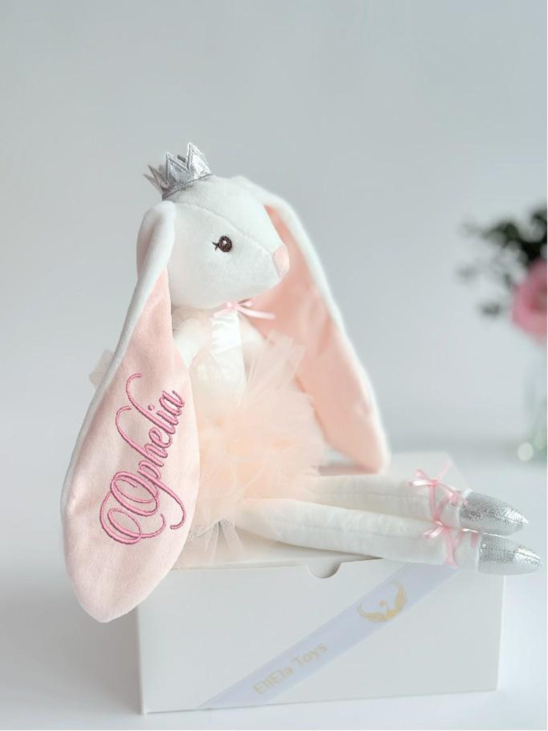 Bunny Princess Doll, Bunny Stuffed, Custom Easter Bunny, Embroidered ...