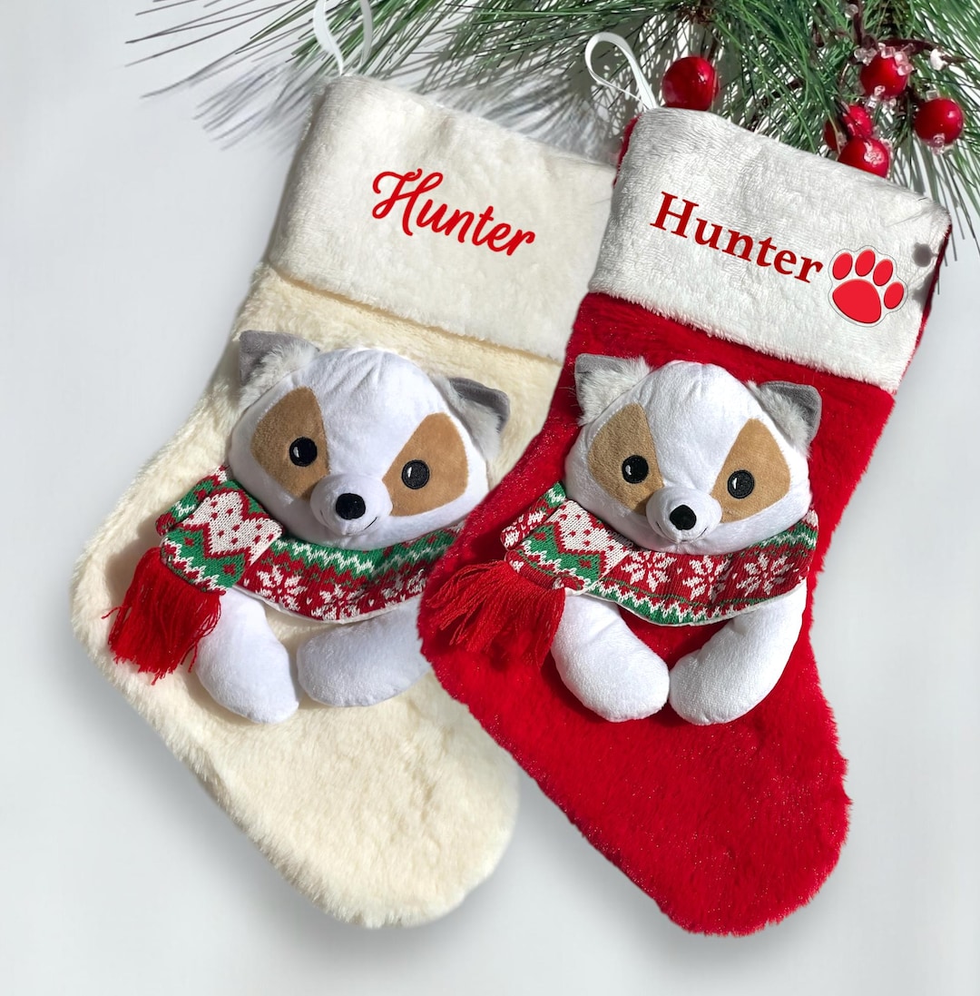 Dogs Stockings Embroidered, Dog Stockings With Names, White Stocking ...