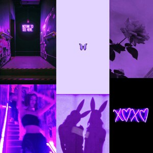 Neon Purple Boujee Aesthetic Wall Collage Kit - Digital Download ...