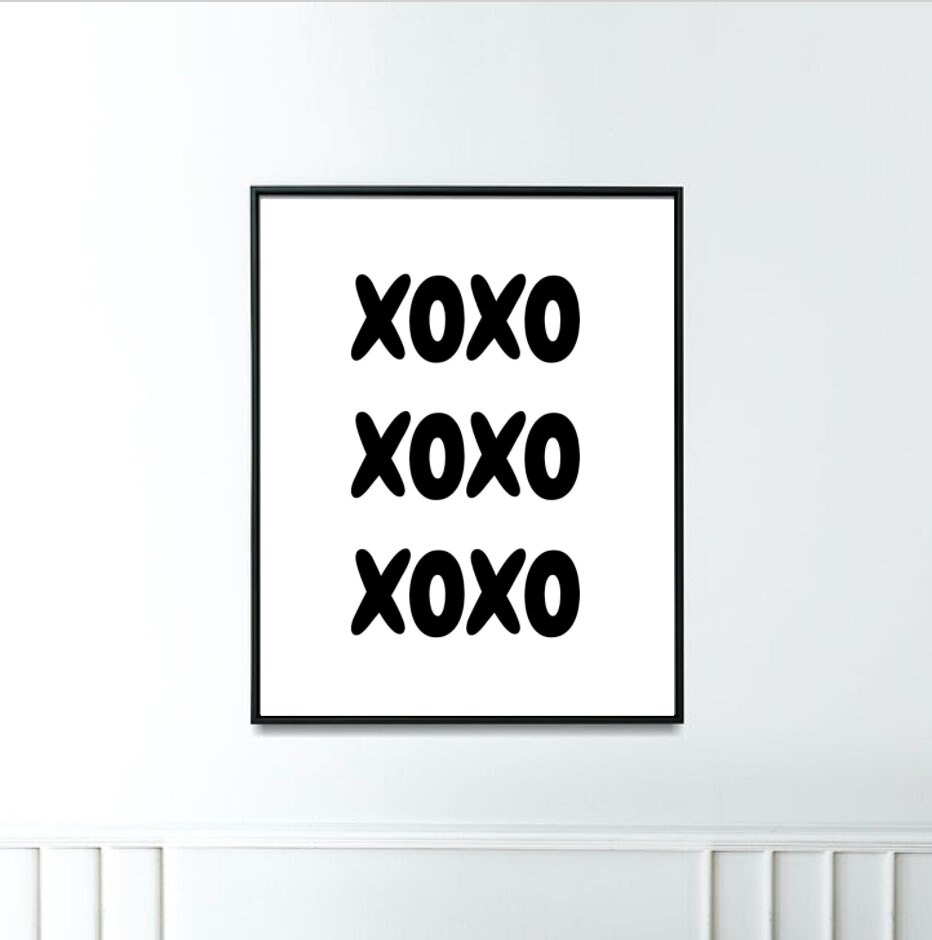 Trendy XOXO White & Black Wall Art. XOXO Printable. Art Print. XOXO ...