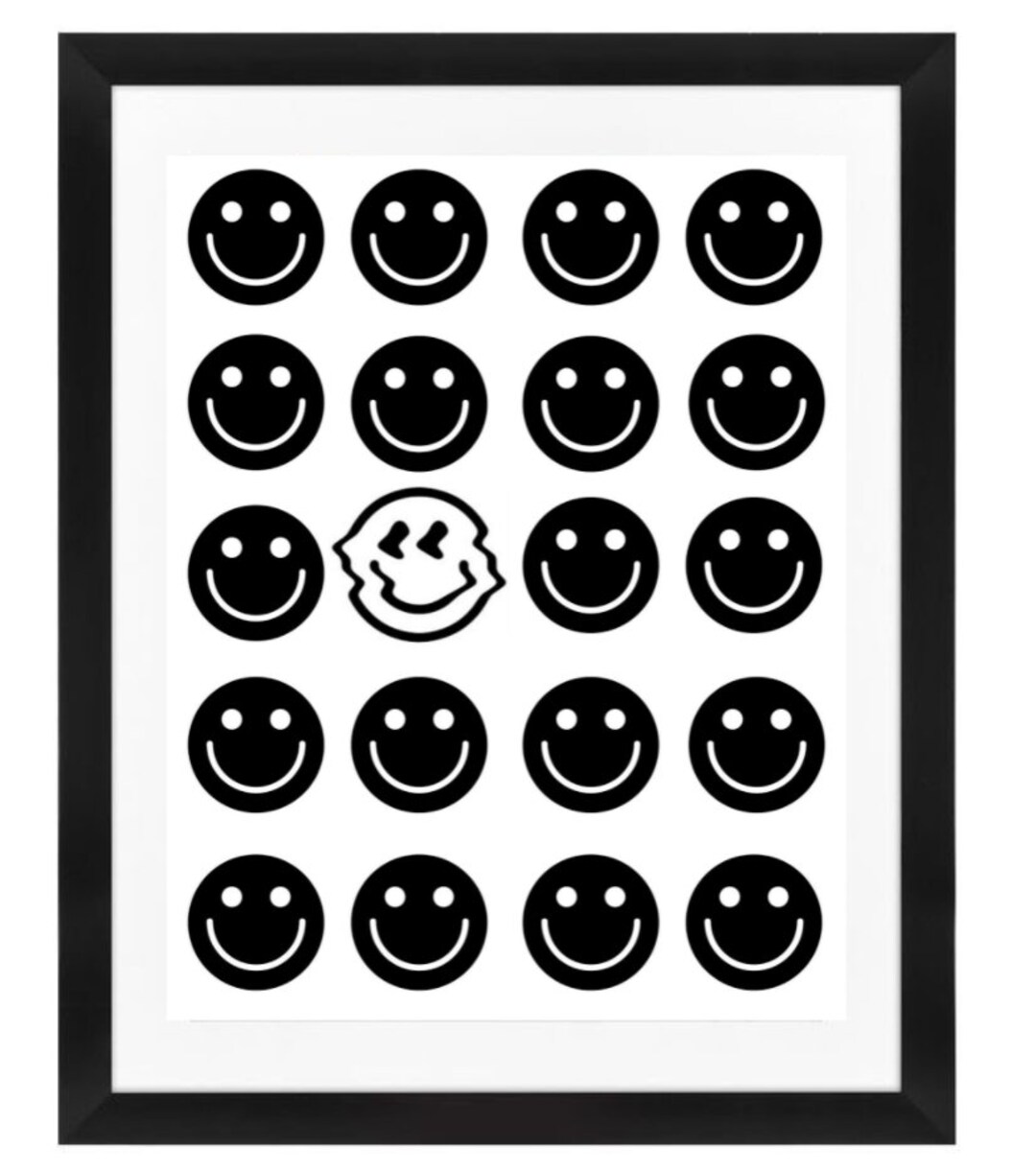 Trendy Smile Wall Art. Smiley Printable. Art Print. Wonky Smile. Dorm ...