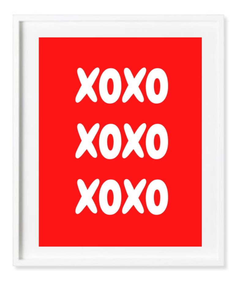 Trendy XOXO Red Wall Art. XOXO Printable. Art Print. Red Poster. Dorm ...