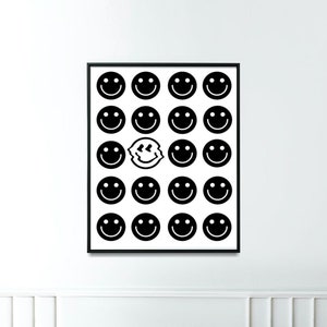 Trendy Smile Wall Art. Smiley Printable. Art Print. Wonky Smile. Dorm ...