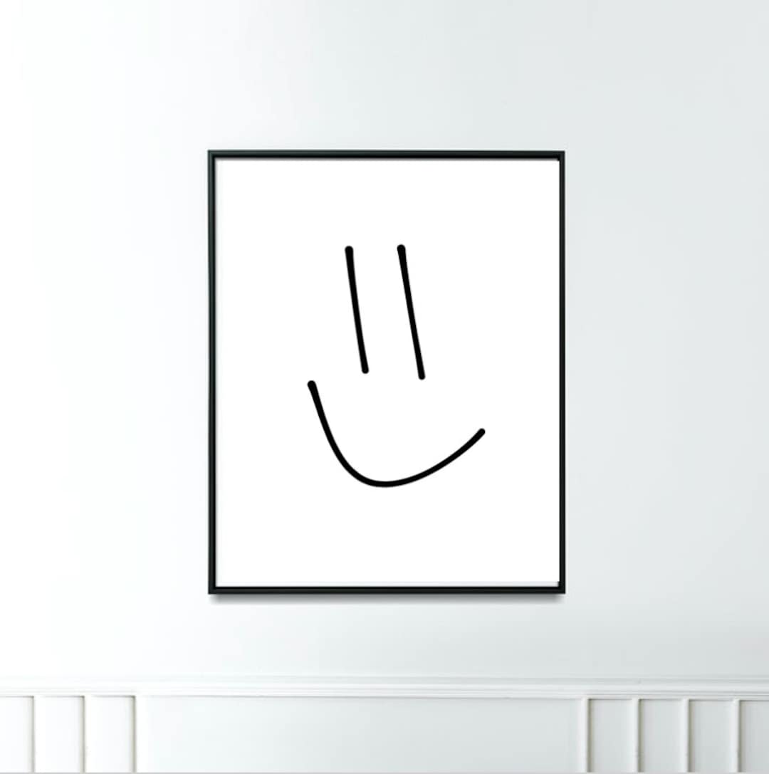 Trendy Smile Wall Art. Smiley Printable. Art Print. Simple Smile ...