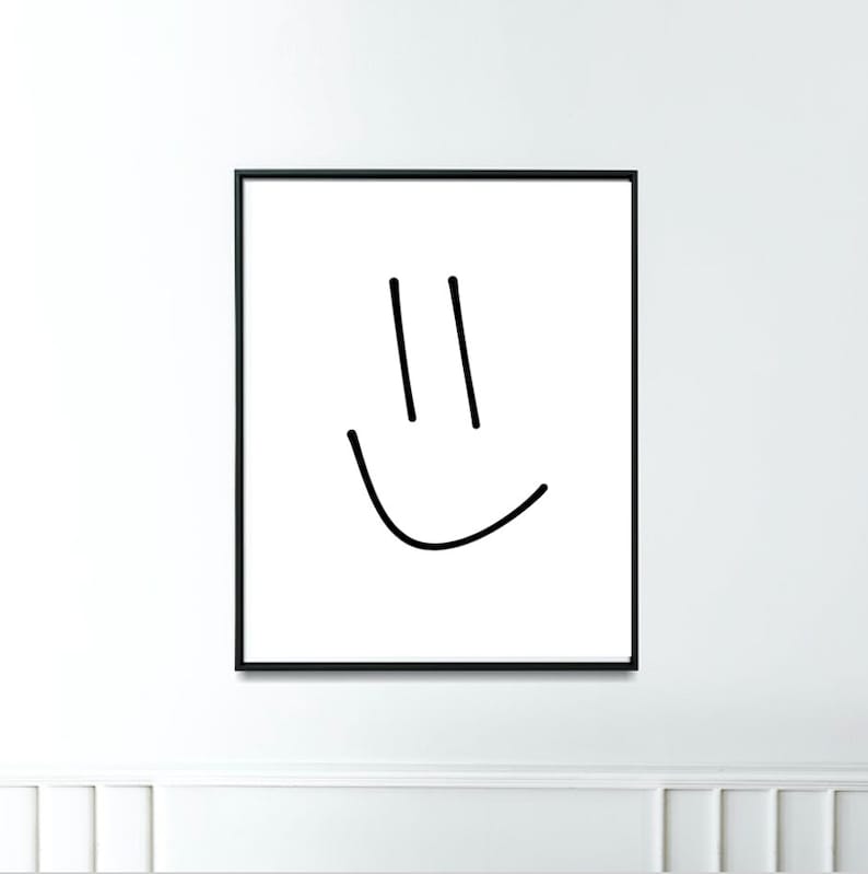 Trendy Smile Wall Art. Smiley Printable. Art Print. Simple Smile ...