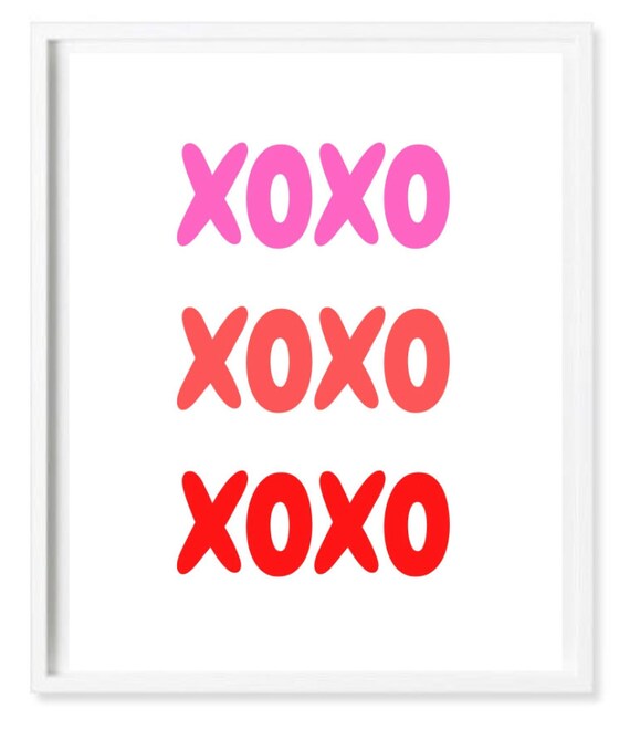 Trendy XOXO Pink & Red Wall Art. XOXO Print. Art Print. XOXO - Etsy