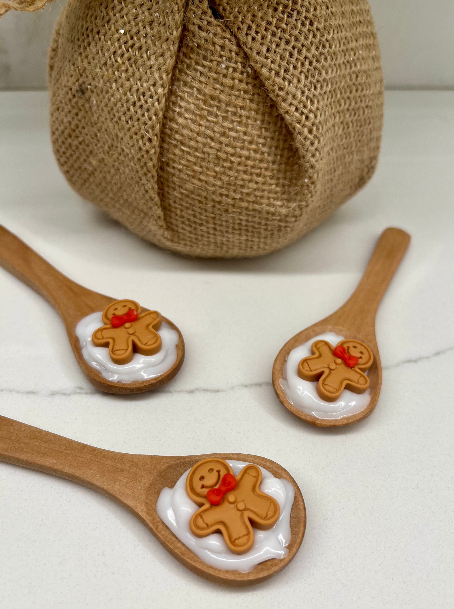 Gingerbread Mini Wooden Spoons | Tiered Tray Decor | Coffee Bar Decor | Gingerbread Decor | Hot ...