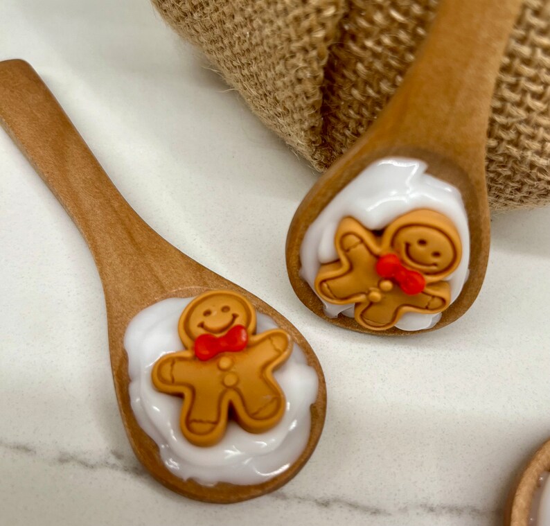 Gingerbread Mini Wooden Spoons | Tiered Tray Decor | Coffee Bar Decor ...