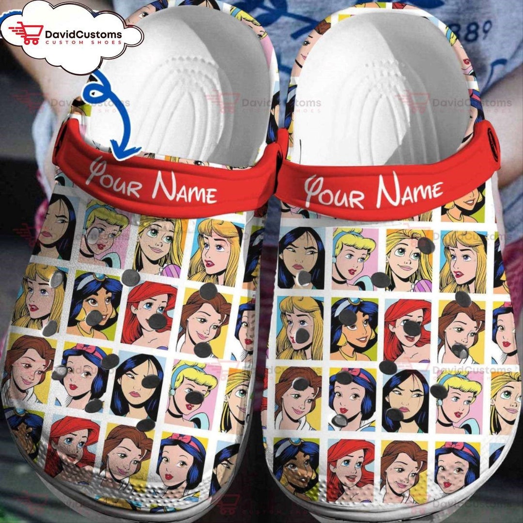 Disney Princess Characters 3D Clog Shoes, Personalized Clogs, Design ...