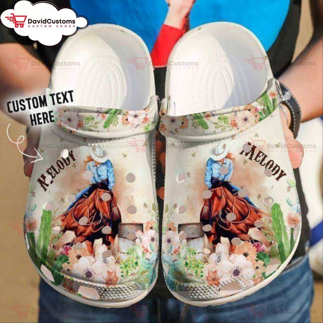 Cowgirl Personalized up Classic Clogs Shoes, Personalized Clogs, Design ...