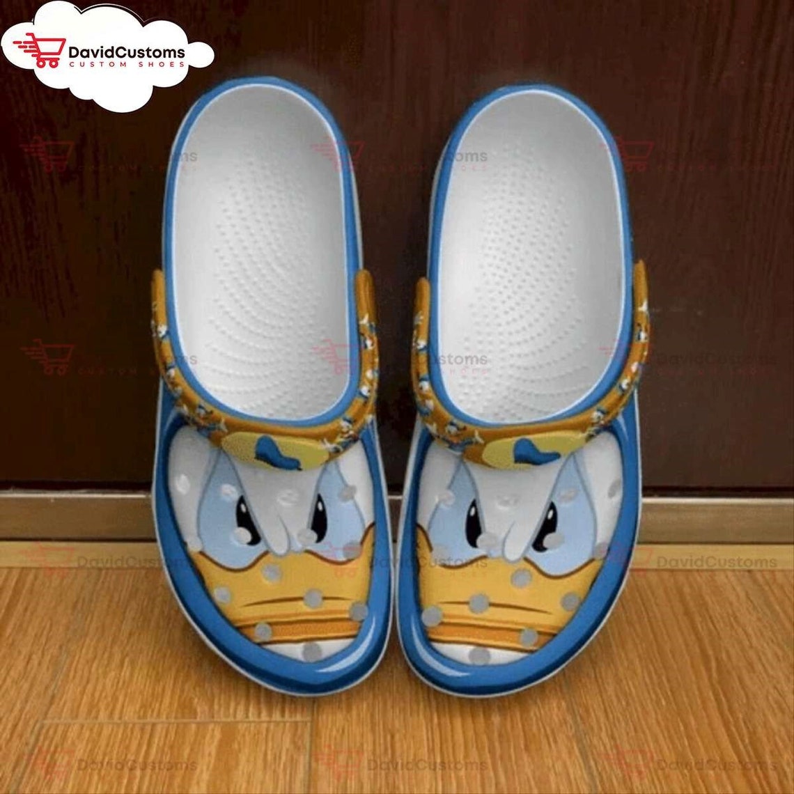 Donald Duck Disney's Quack Design Comfort Clog Shoes Unique Art ...