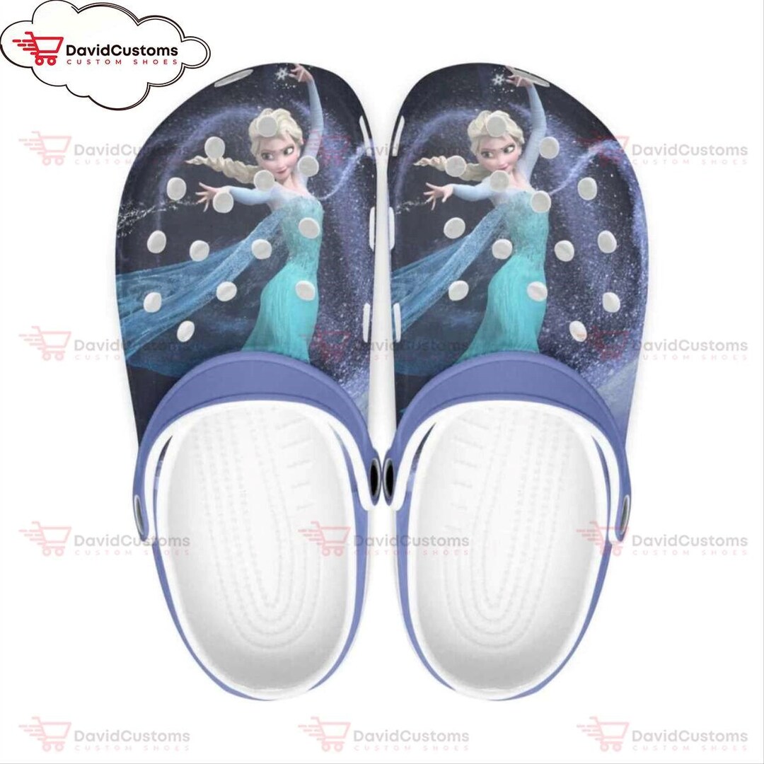 Frozen Elsa Cartoon Shoes Clogs Custom Name, Personalized Clogs, Design ...