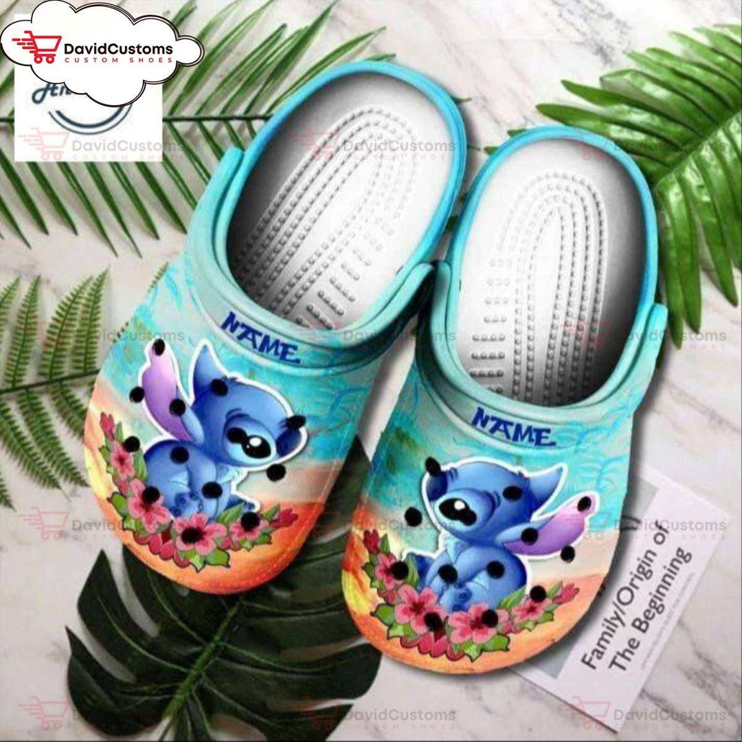 Custom Stitch Disney Clogs Cute Cartoon Sandals Women Unique Movie ...
