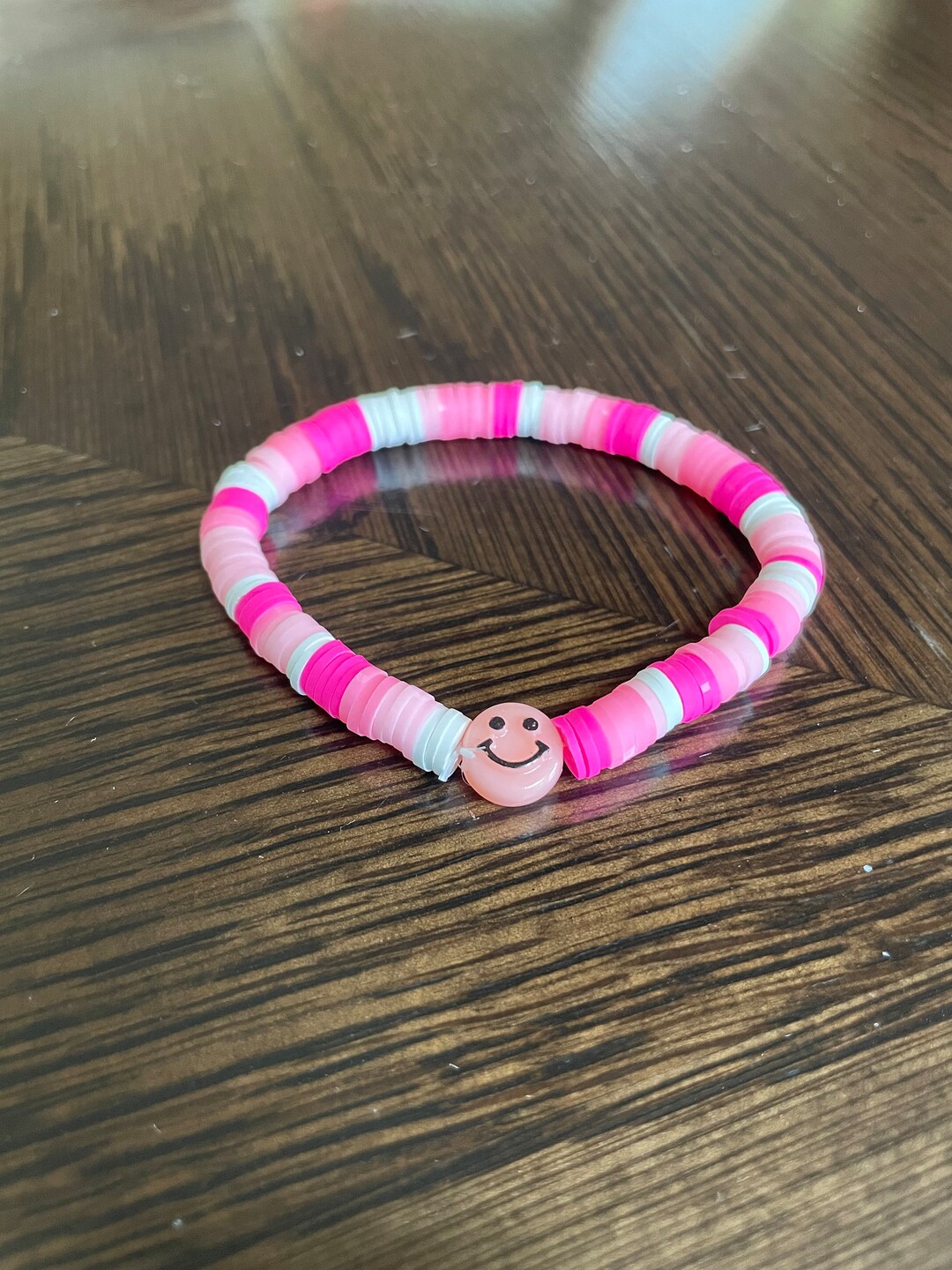 Pink Smiley Face Bracelet - Etsy