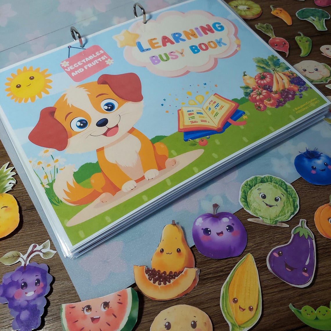 Fruits & Vegetables Shadow Matching Busy Book – Montessori Learning ...