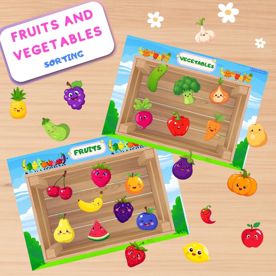 Fruits and Vegetables Sorting Activity | Montessori Busy Book Printable ...
