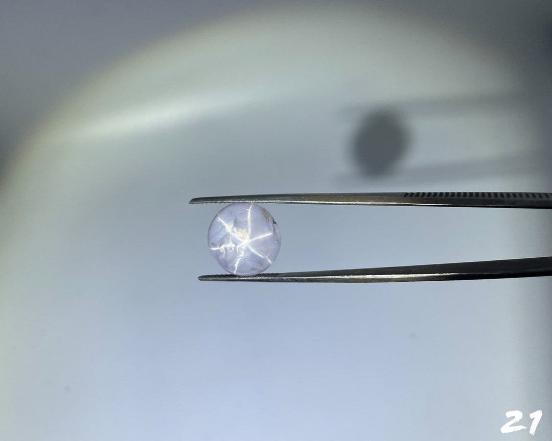 Cabochon Natural Blue-gray Star Sapphire - Round & Great Star ...
