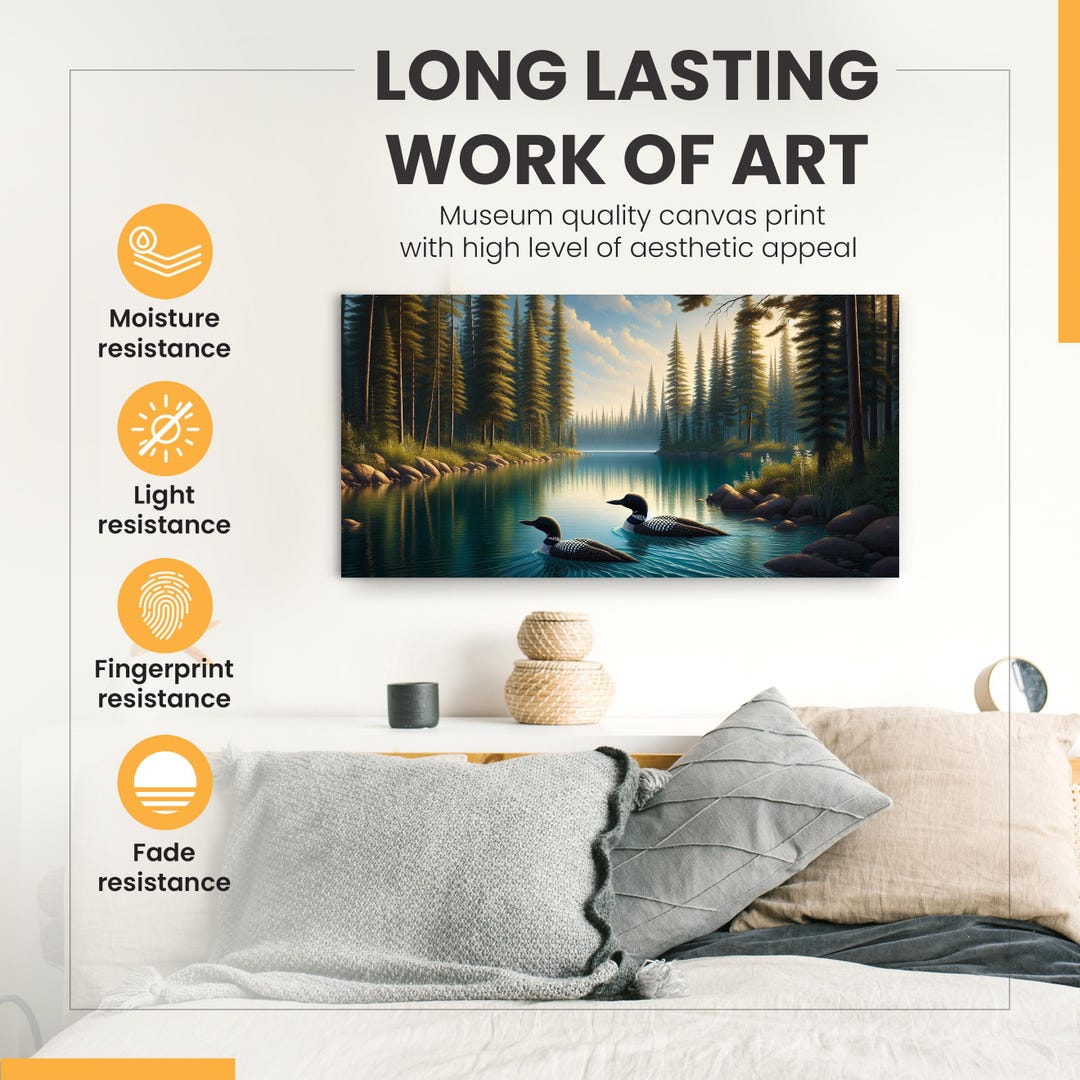 Loon Family, Loon Print, Loon Art for Lake House, Lake House Decor ...