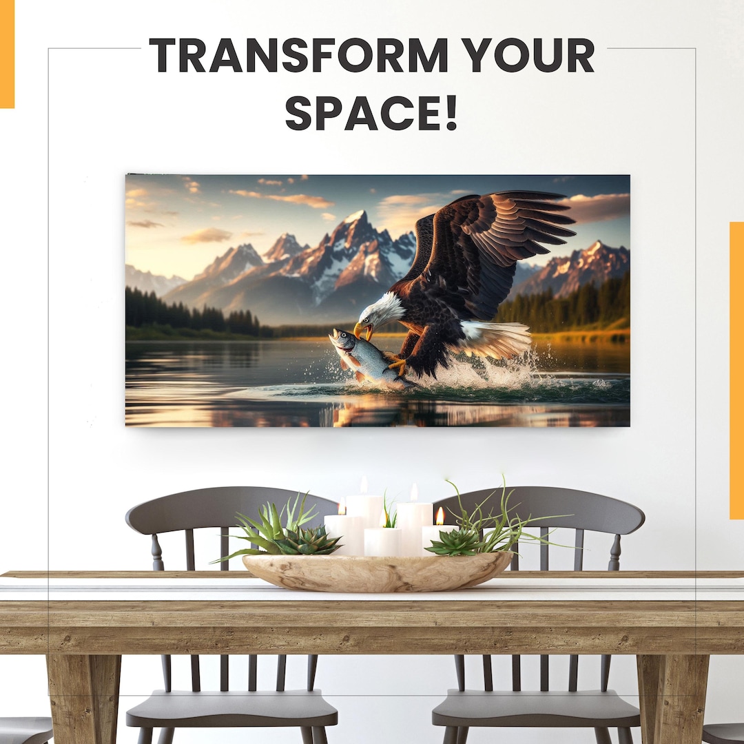 Wild Life Wall Art Eagle Canvas American Bald Eagle Bald Eagle Poster ...