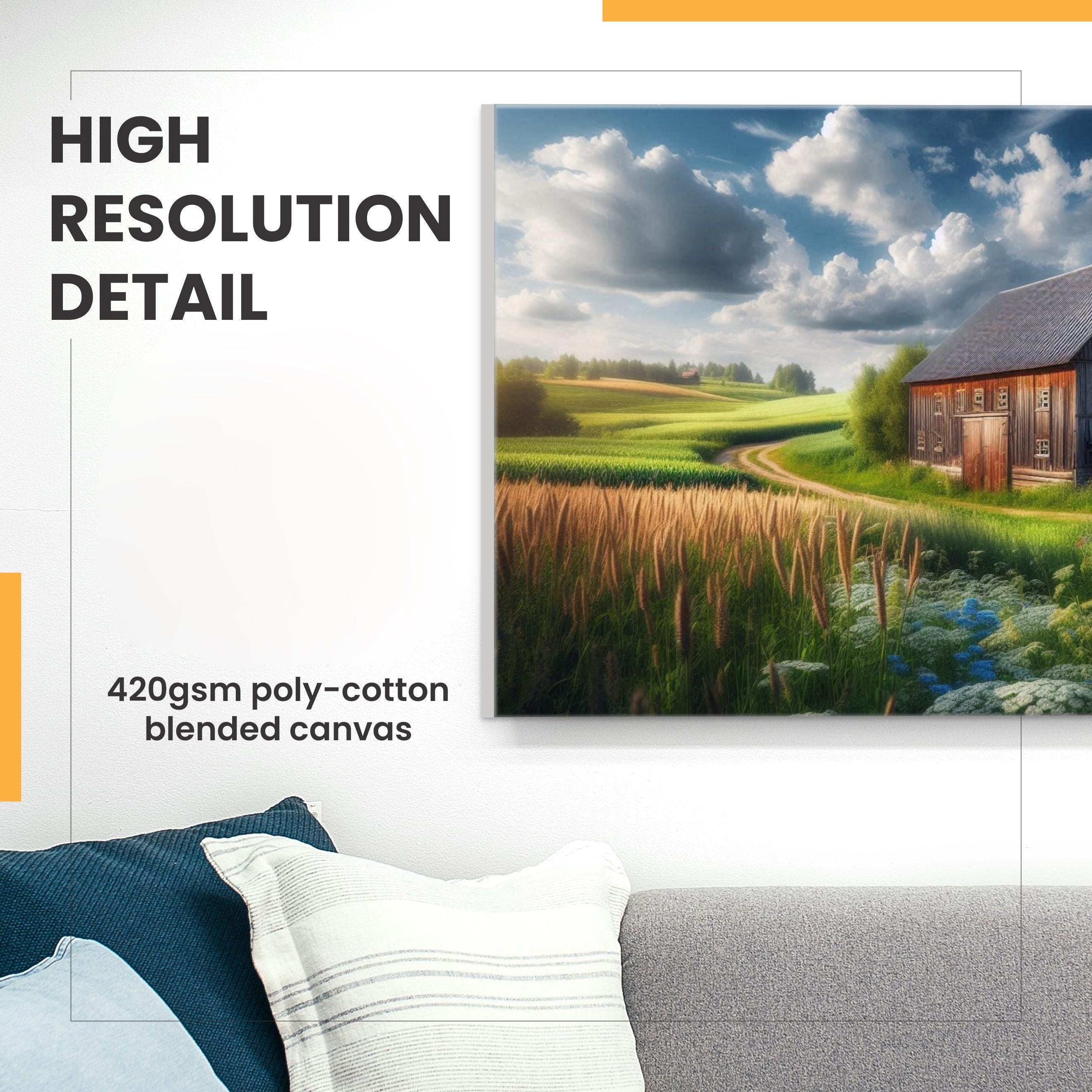 Rustic Country Barn Landscape Canvas - Vintage Farmhouse Barn Wall Art ...