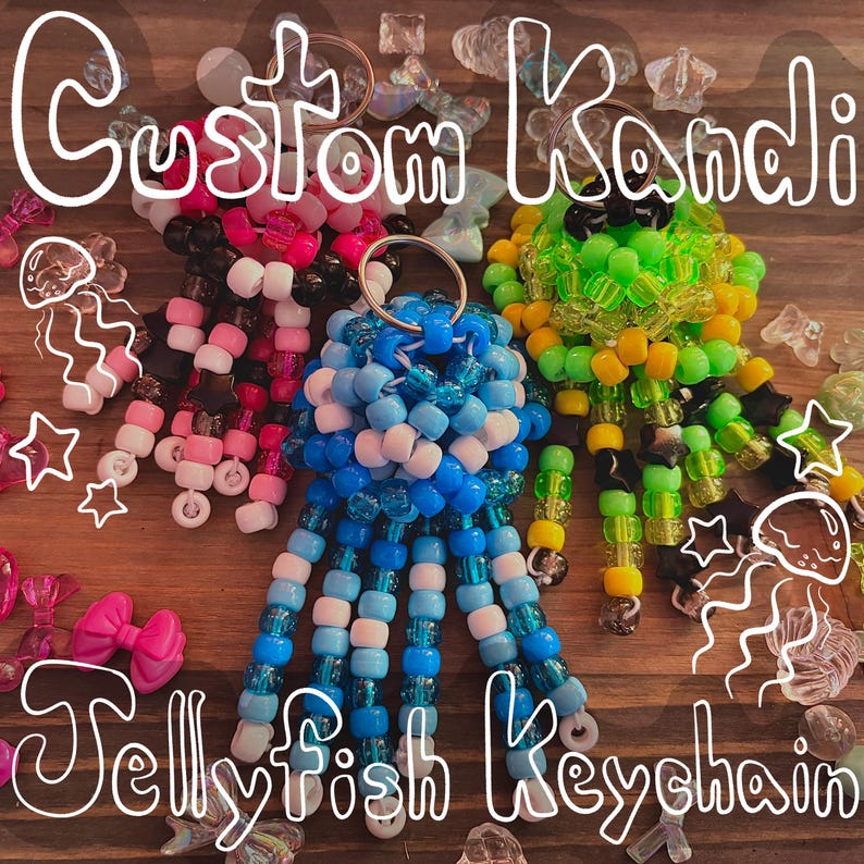 Custom Kandi Jellyfish Keychains - Etsy