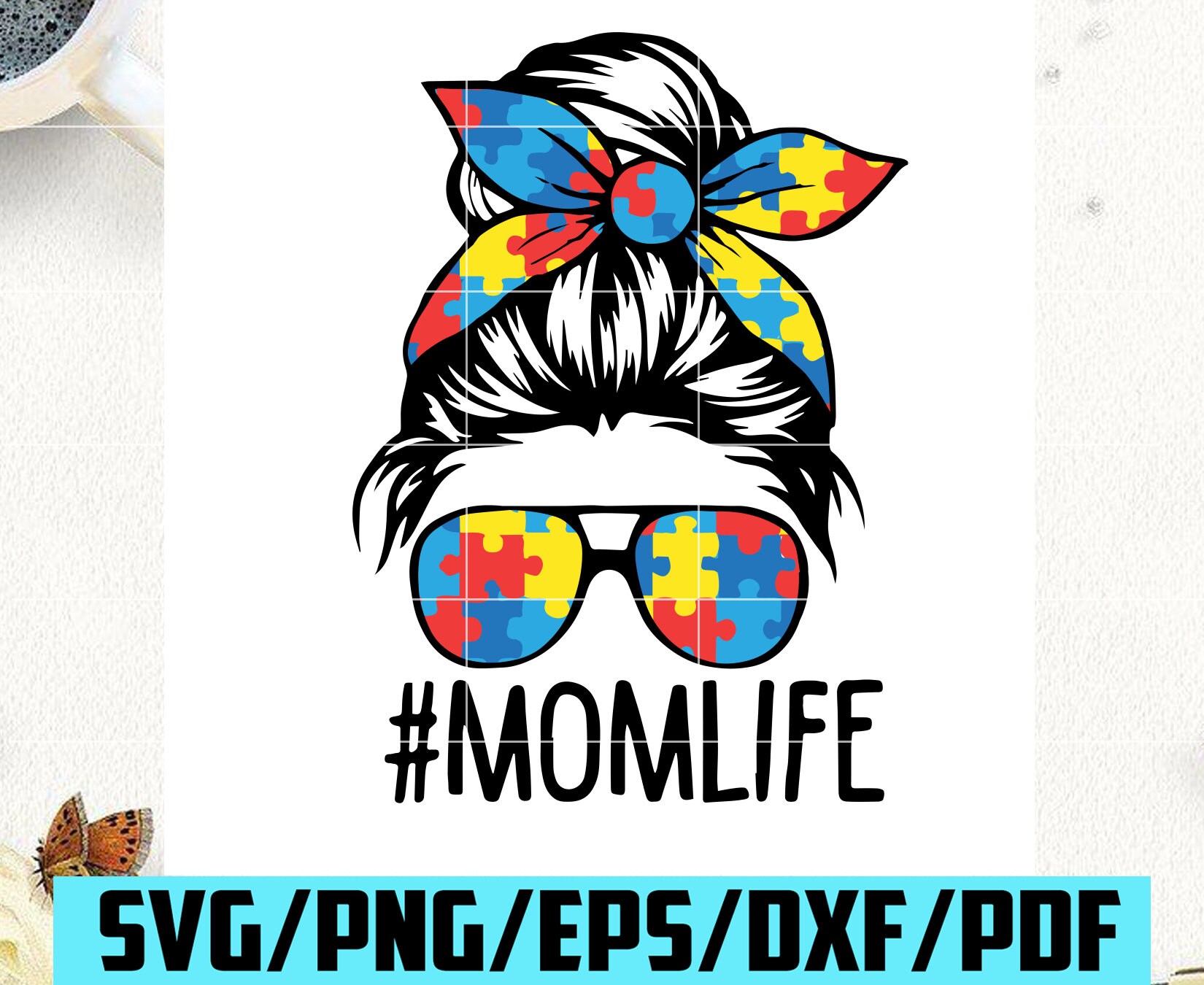 Autism Mom Life Svg Autism Svg Mom Life Svg Autism Mom Svg Etsy